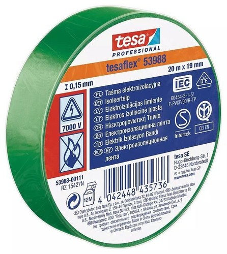 Ruban PVC Tesa 19mmx0.15mmx20m, Vert 4042448435736 | eBay