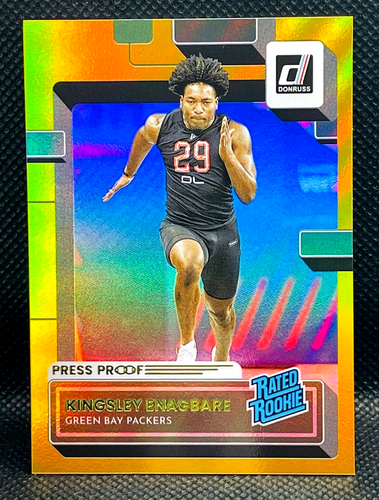 2022 Panini Donruss KINGSLEY ENAGBARE RC #396 Gold Holo Press Proof ...