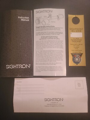 Sightron Target Rifle Scope Owner Instruction Manual & Related ...