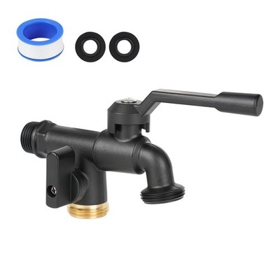 Double Outdoor Faucet,Outside Tap Garden Water Faucet,Wall Mouted 1/2 ...