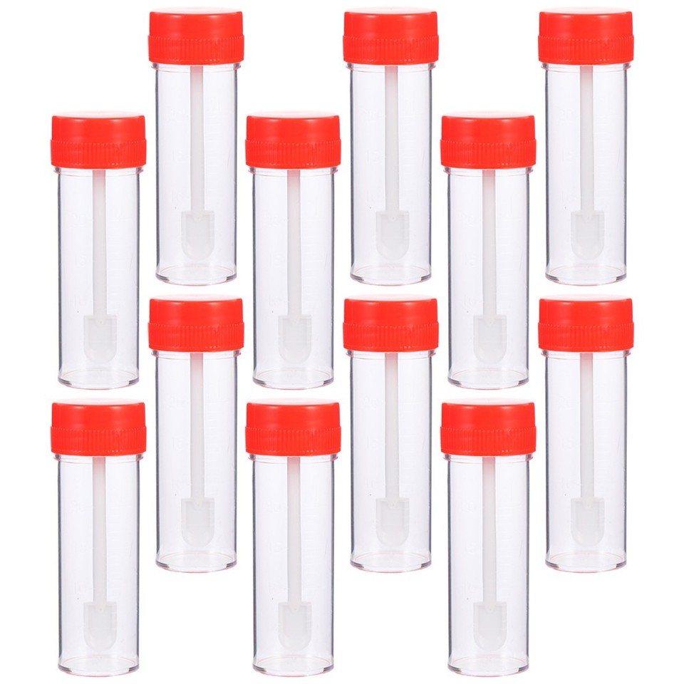 12 Pcs Sampling Tube Stool Specimen Container Plastic Sample Storage ...
