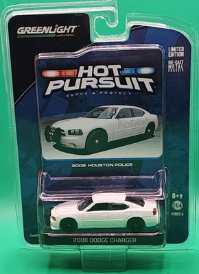 GREENLIGHT 1/64 HOT PURSUIT WHITE HOUSTON POLICE 2008 DODGE CHARGER NEW ...