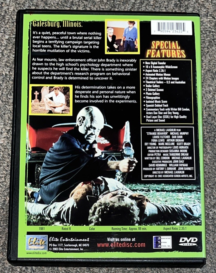 Strange Behavior DVD 1981 Michael Laughlin/Bill Condon Aussie Horror ...