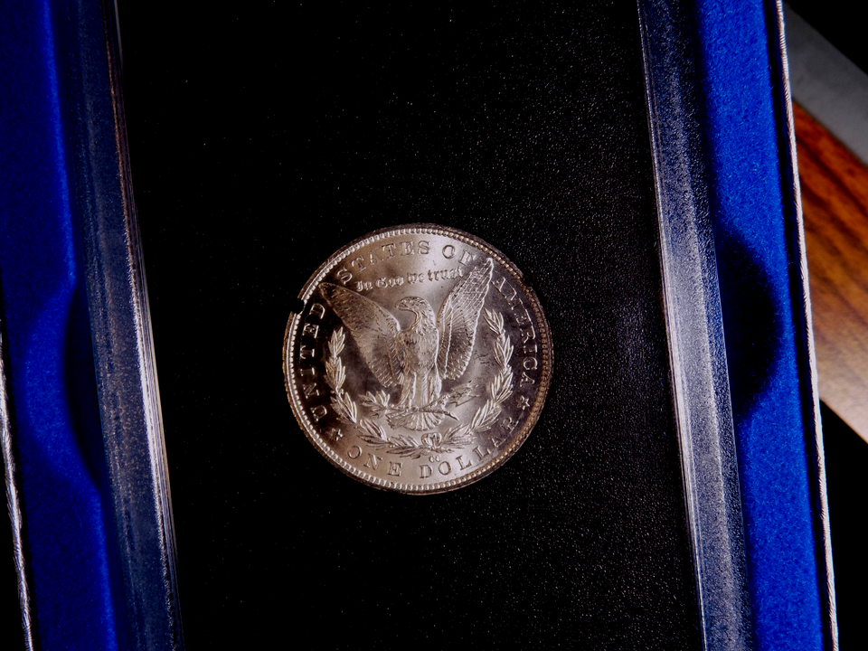 MORGAN SILVER DOLLAR 1883 CCC GSA WITH BOX AND COA BLAZING FROSTY SEMI ...