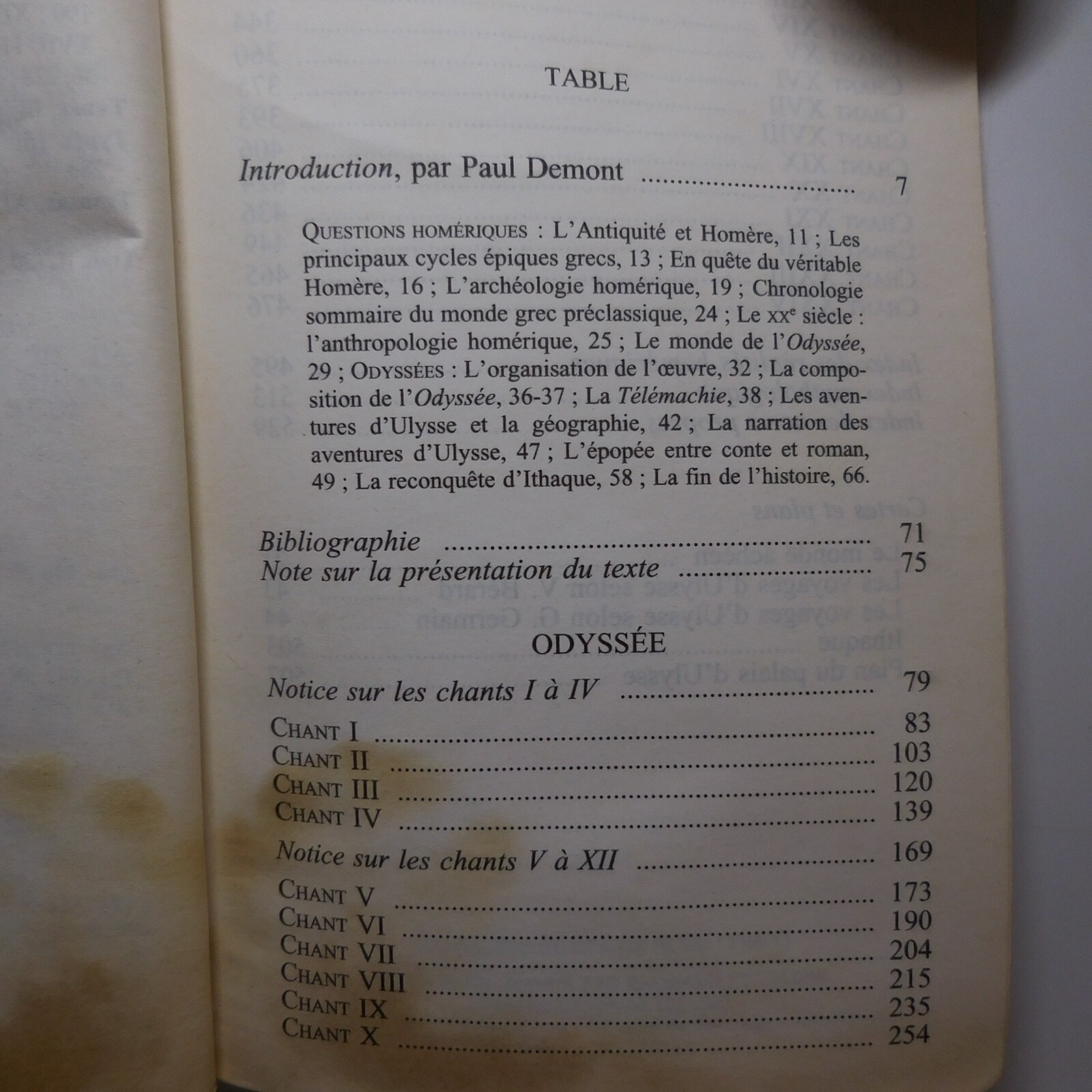 Homère 1997 L’Odyssée littérature ancienne poésie grecque LGF France ...