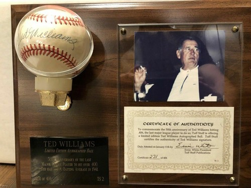 Ted Williams Limited Edition 231 of 406 Autographed Ball plaque ...
