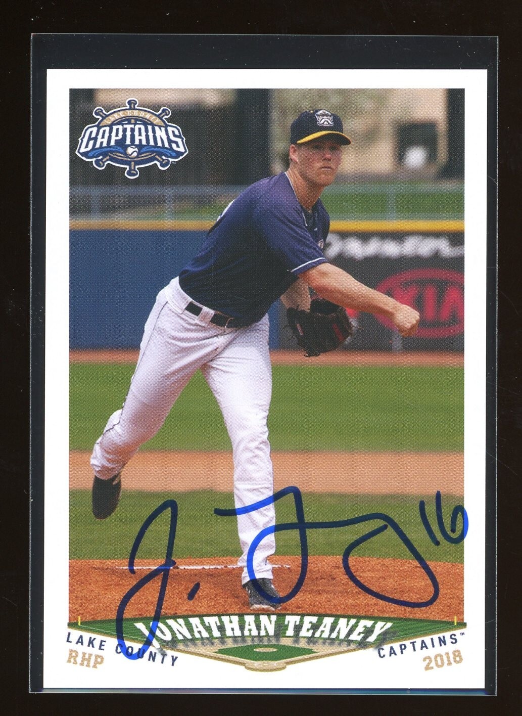 2018 Lake County Captains JONATHAN TEANEY Signed Card autograph AUTO ...