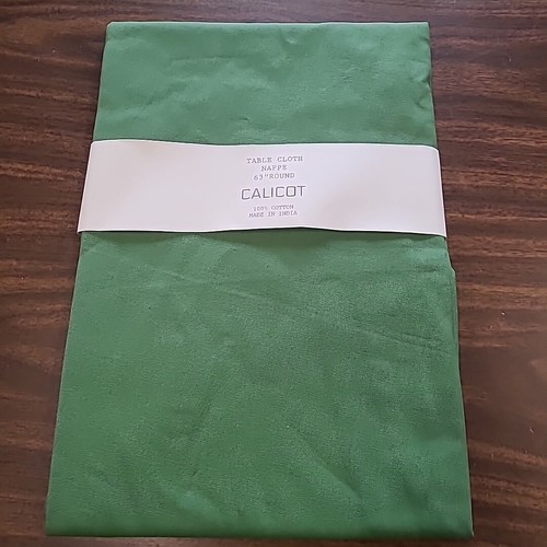 Table Cloth 100% Cotton 63" Round Solid Green, Washable Tablecloths For ...