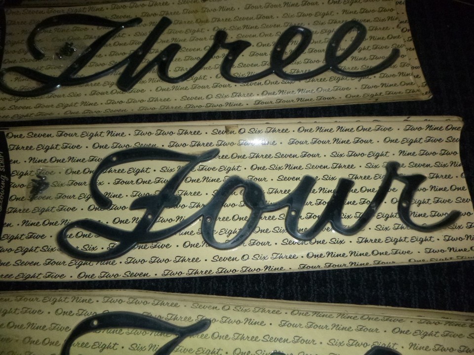NOS Vtg Mid Century 4" Script Style House Address Numbers Spellout ...