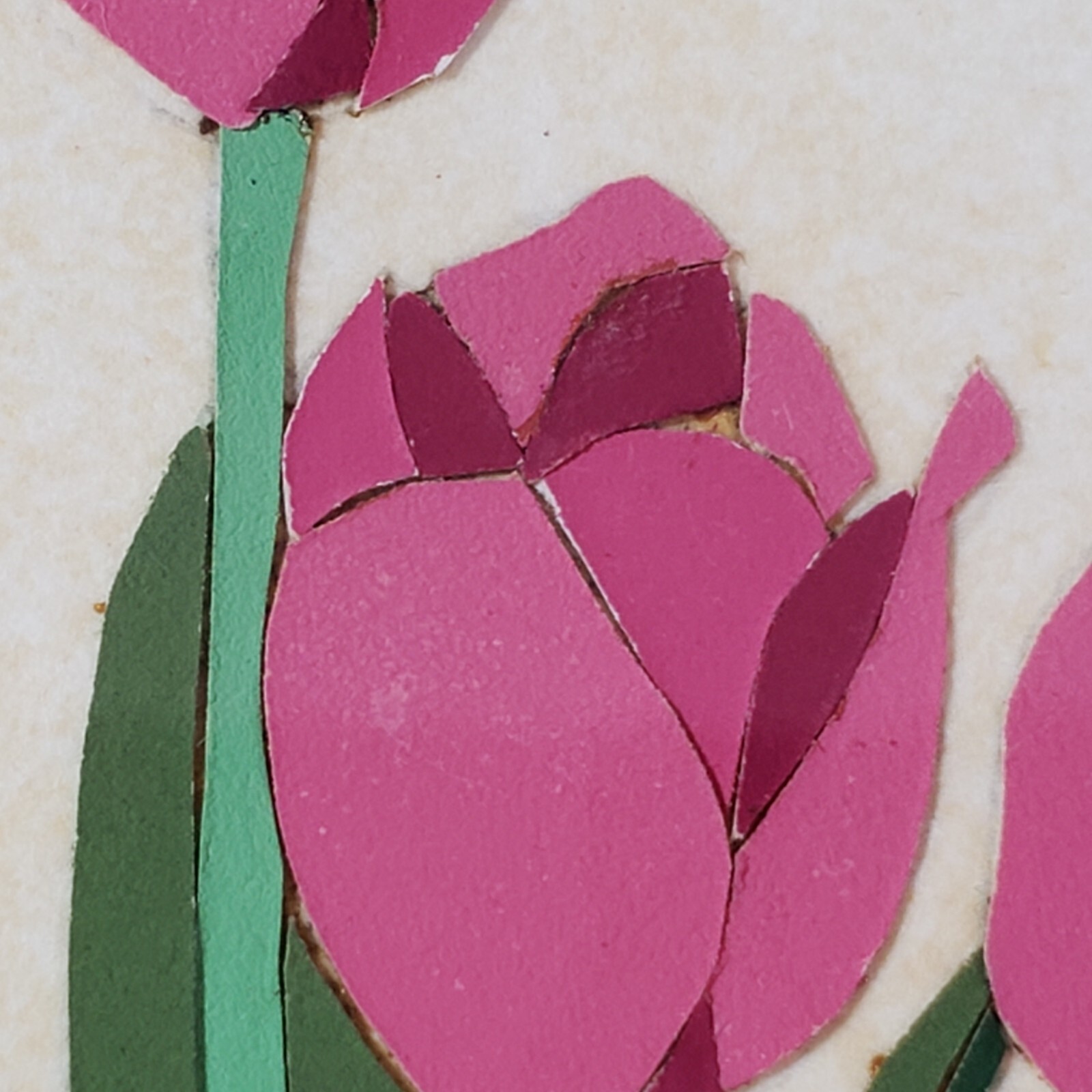 Unique Paper Mache R. Russo Red & Pink Roses or Tulips Flowers Wall Art ...