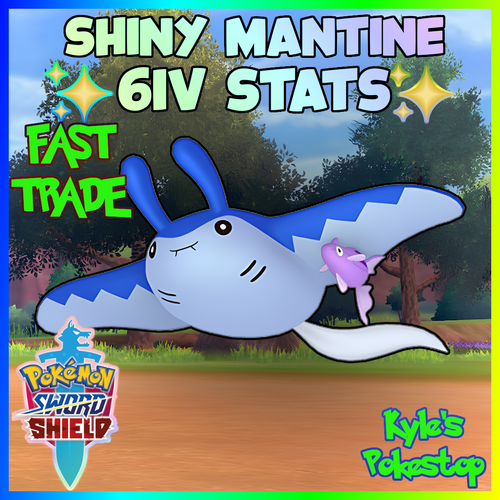 6IV SHINY MANTINE EV'D FAST 🚀BATTLE READY 🚀 POKEMON SWORD & SHIELD SWSH ...