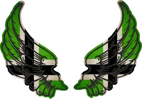 Sticker aufkleber flugel motorrad biker flagge fahne vinland wikinger ...