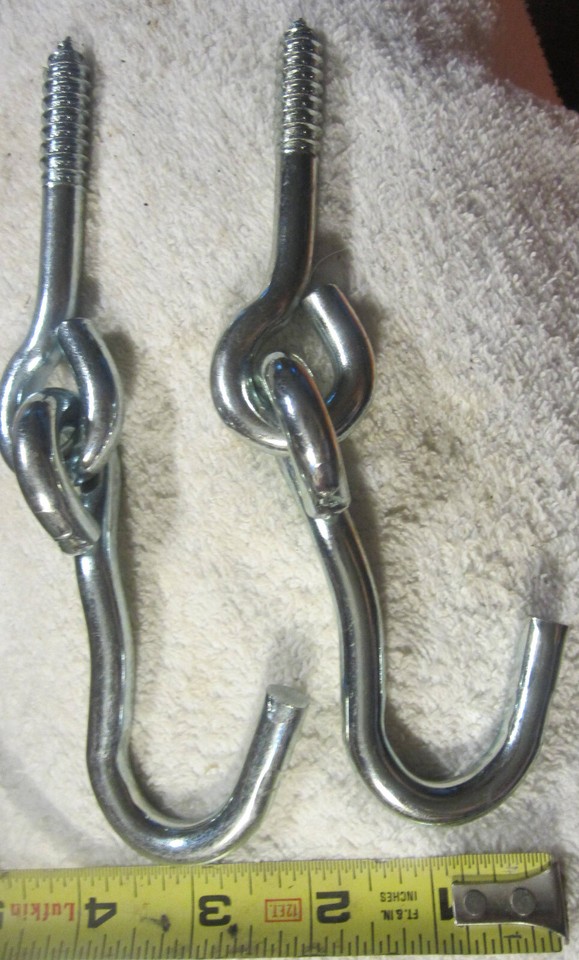 2 lot 3/8" Lag Thread Screw Eye Bolt with hanging hook,very heavy duty ...