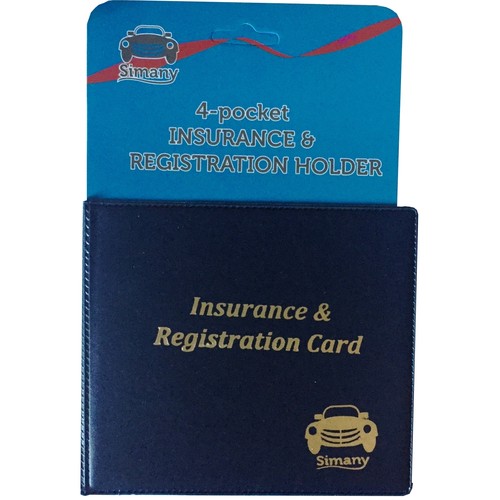 Blue 4-Pocket AUTO CAR TRUCK INSURANCE REGISTRATION HOLDER WALLET 5 ...