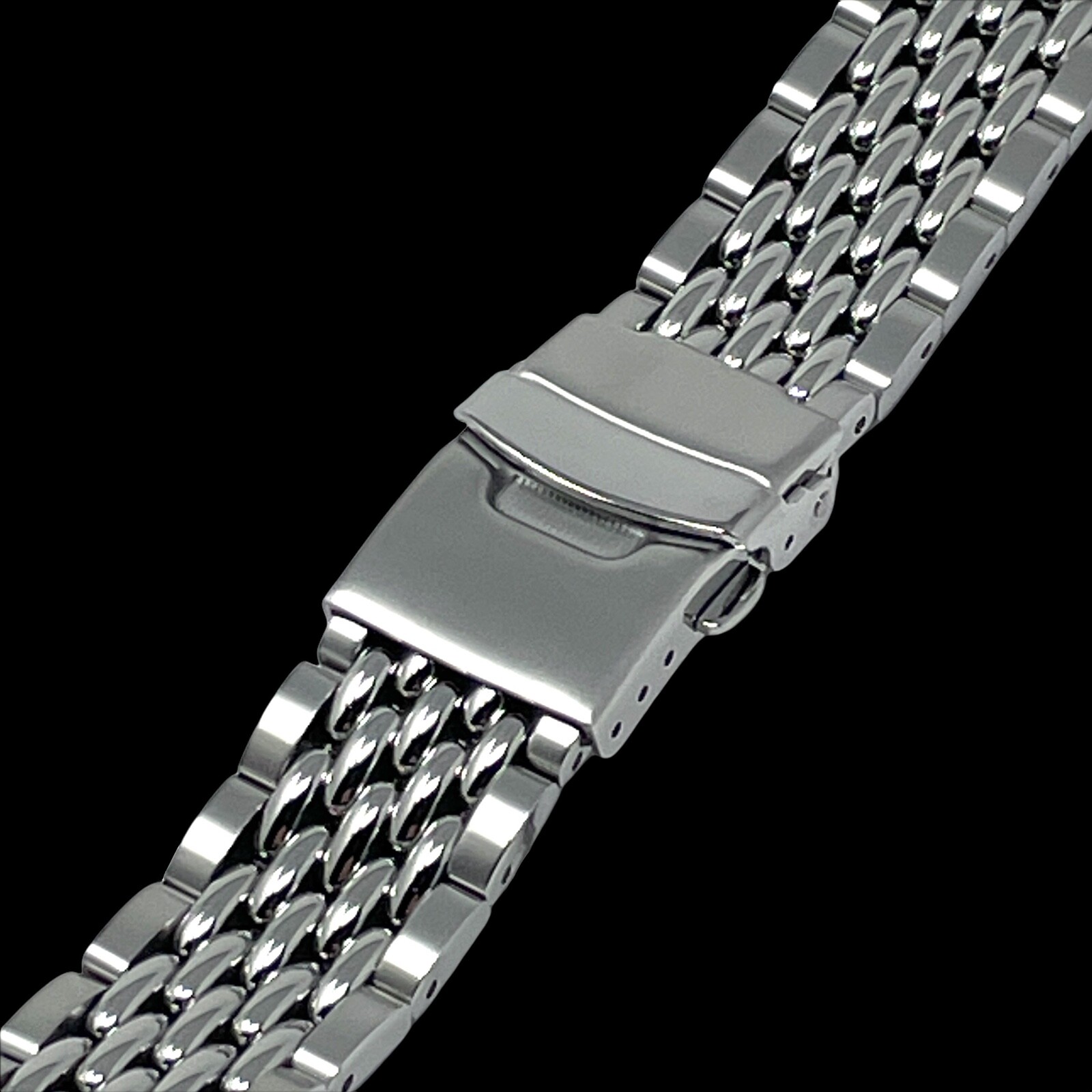 Beads of Rice Watch Bracelet Band Strap 316L Stainless Steel 18mm 20mm ...