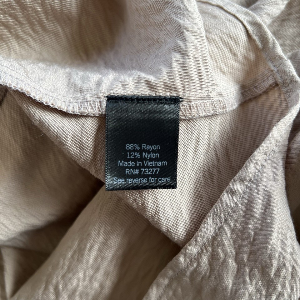 Vera Wang Top Bubble Hem Roll-Tab Long Sleeve High Low XL Chic Office ...