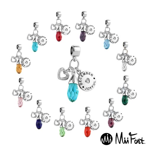 December Birthstones Love Heart Dangle Charm Compatible with Charms ...