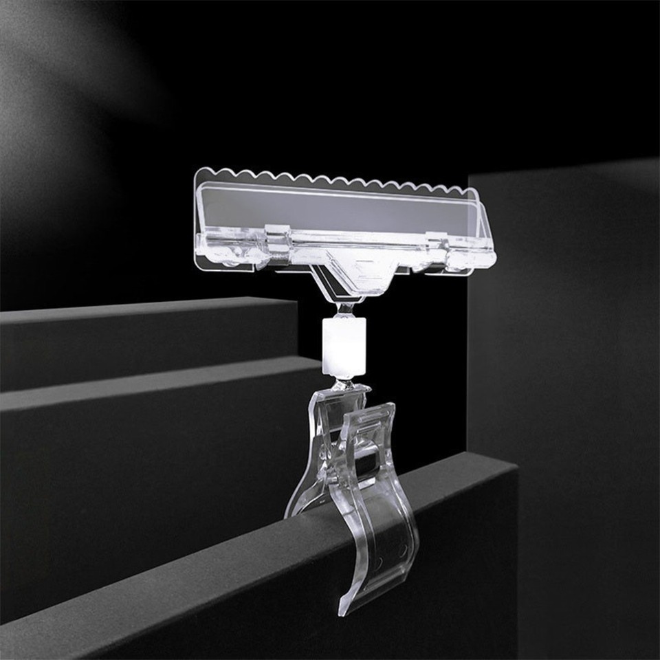 12 Pcs Price Tag Stand Plastic Labels Clips Sign Holder for Retail Rack ...