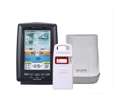 AcuRite Weather Station Rain Gauge Lightning Detector Wireless Outdoor ...