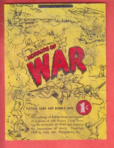 1938 GUM INC. HORRORS OF WAR YELLOW WAX WRAPPERS ALL 4 VARIATIONS | eBay