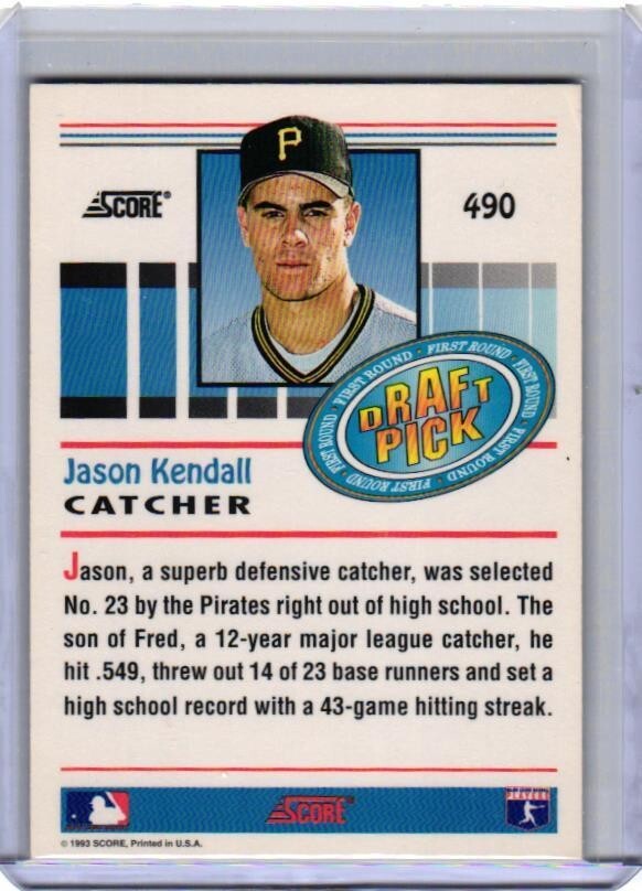 1993 SCORE Jason Kendall Rookie #490 | eBay