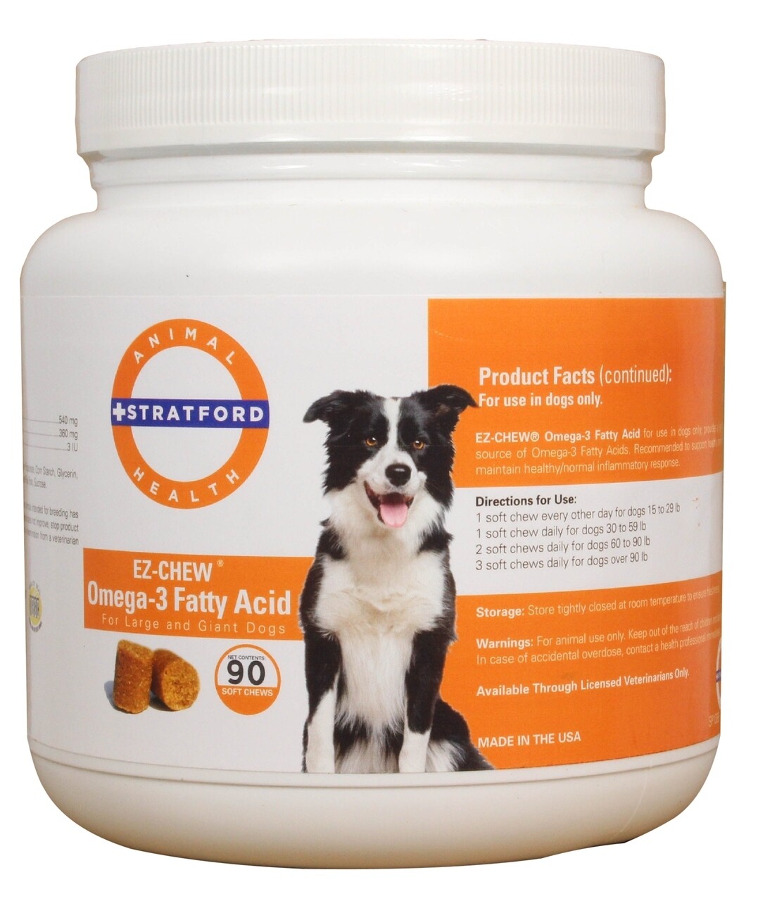 EZ-CHEW Omega-3 Max Strength Soft Chews for Large & Giant Dogs (90 ...