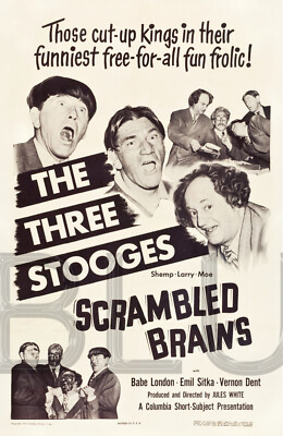 1951 The Three Stooges in Scrambled Brains Movie Poster 13 x 19" Photo ...