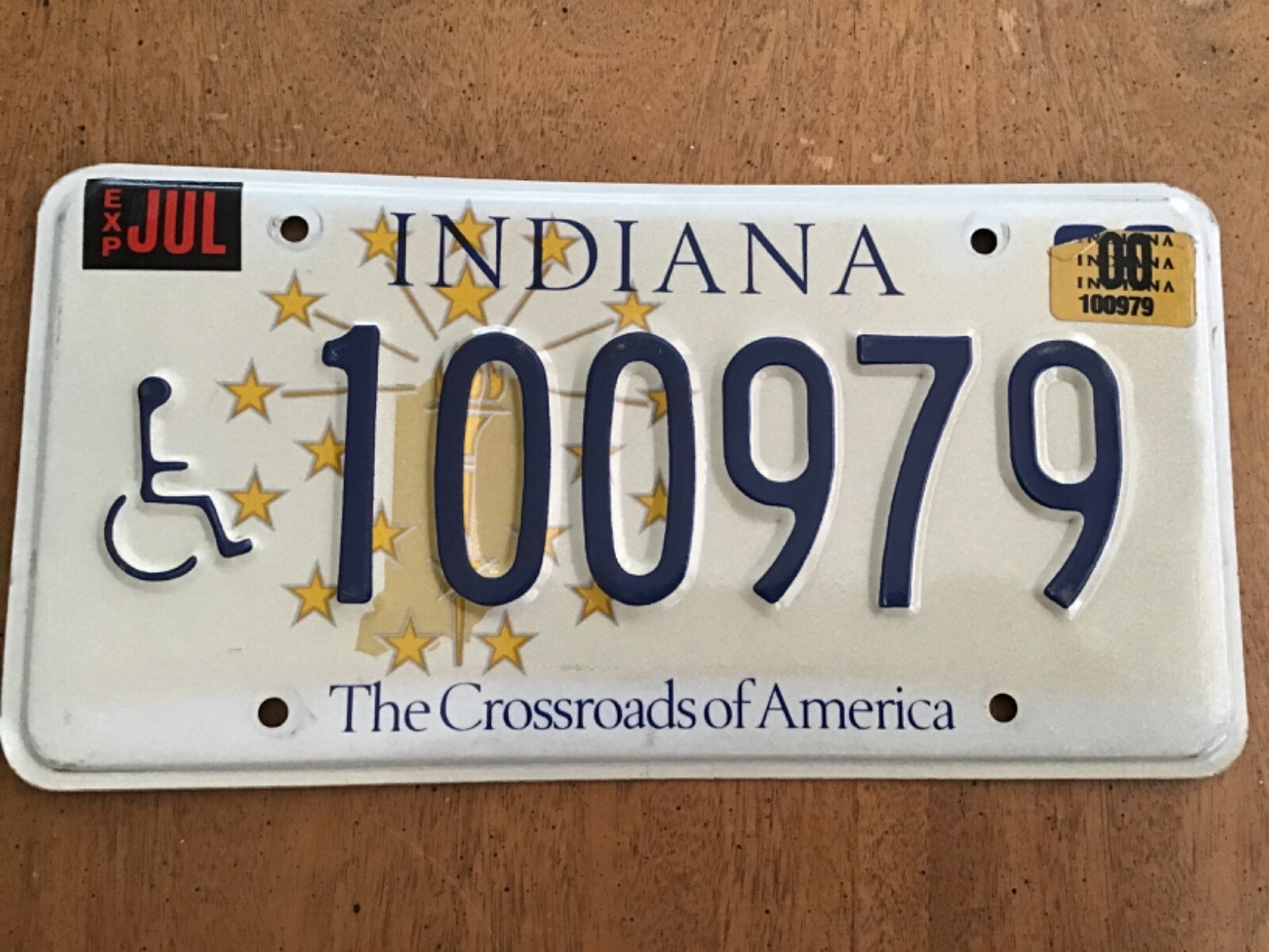 2000 Indiana Handicapped License Plate Tag 100979 Disabled Crossroads ...