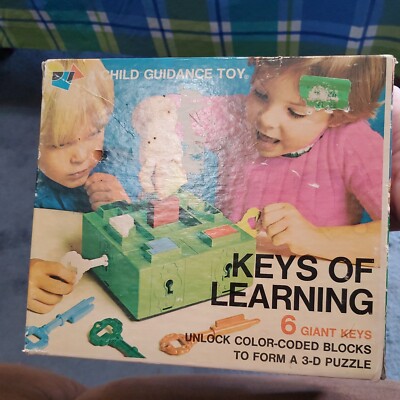 Vintage Child Guidance Questor Keys of Learning Lock/Shape Puzzle Toy ...