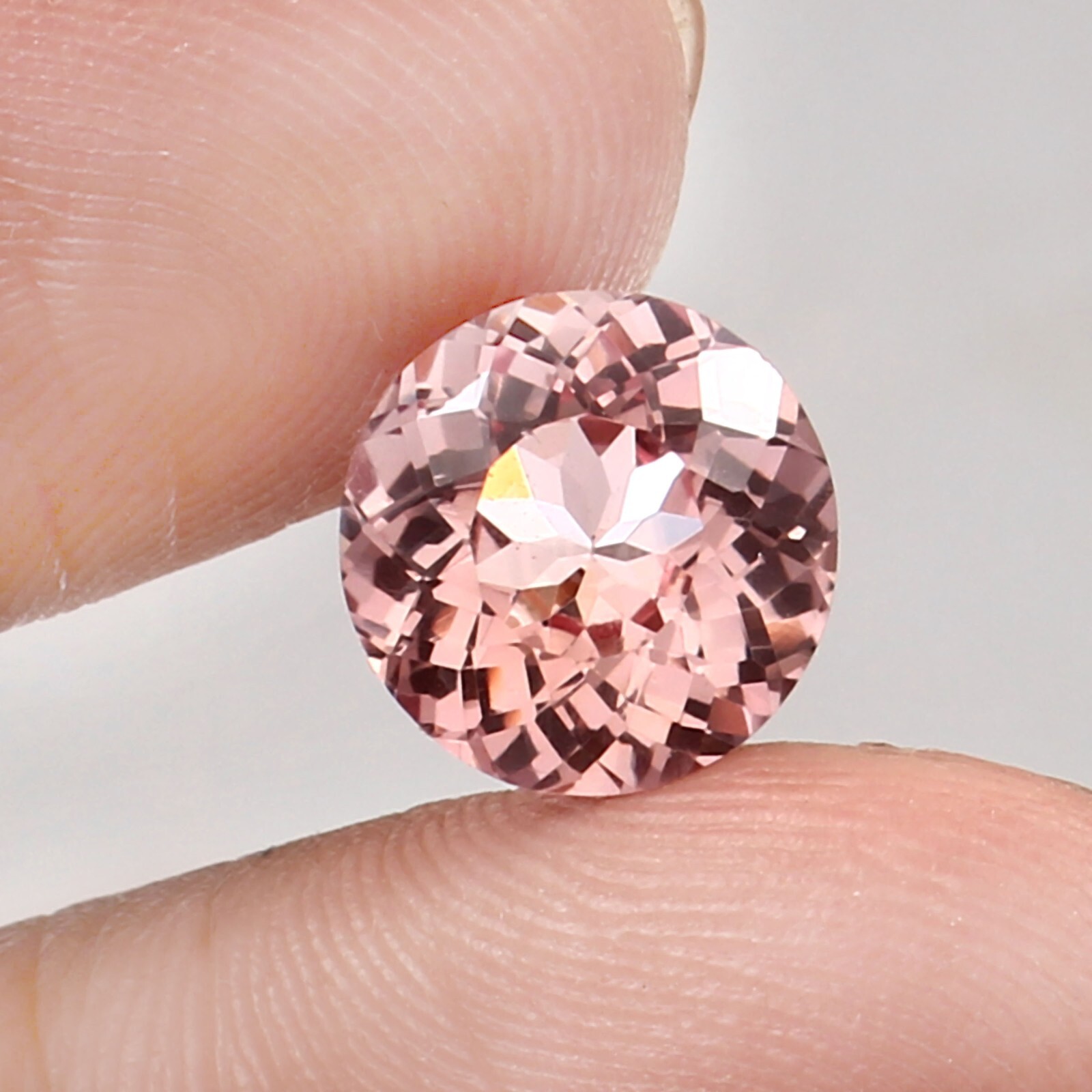 Natural Ceylon Padparadscha Sapphire Round Loose Gemstone Cut 4.20 CT ...