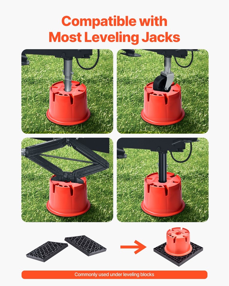 6Pcs Trailer Jack Blocks with 2 Pads 2000lbs 8"RV Leveling Stabilizer ...