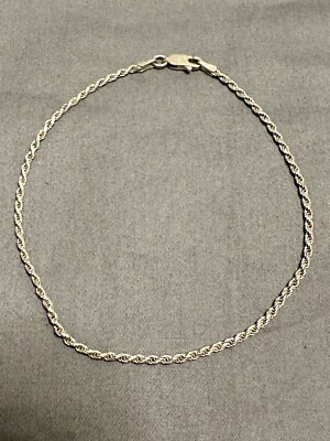 LIRM Designer Signed Sterling Silver 925 ITALY Rope Chain Bracelet Size ...
