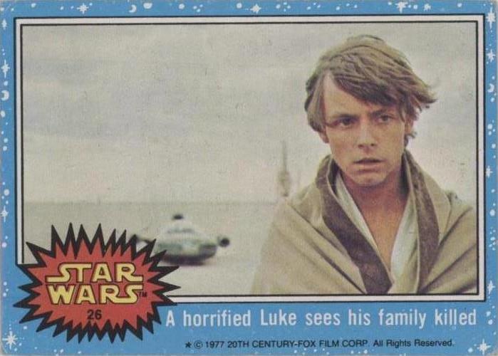 A Horrified Luke Sees His Family Killed - 1977 Topps Star Wars #26 for ...