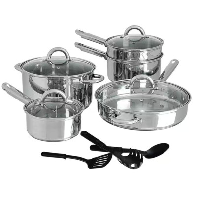Cuisine Select Abruzzo 12-Piece Stainless Steel Nonstick Cookware Set ...