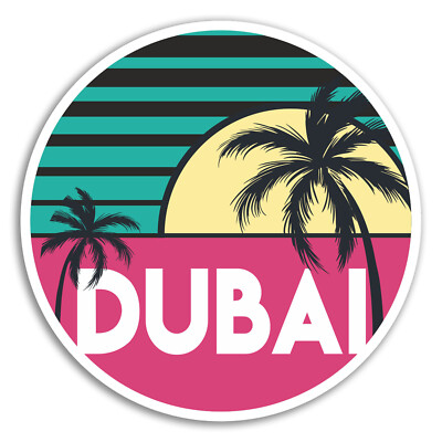 2 x 10cm Dubai Vinyl Stickers - UAE Cool Travel Sticker Laptop Luggage ...