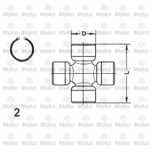 1310 SPICER U-joint 5-153X + Trans Yoke 2-3-8251 28 Spline T9 & T10 ...