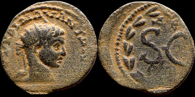 Ancienne pièce romaine Antioche. Elagabalus (218-222 AD). Æ 19 mm. 4,87 ...