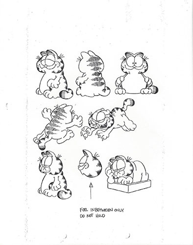 GARFIELD ~ 48 PAGE SET OF MODEL SHEETS WITH MULTIPLE IMAGES OF ALL ...