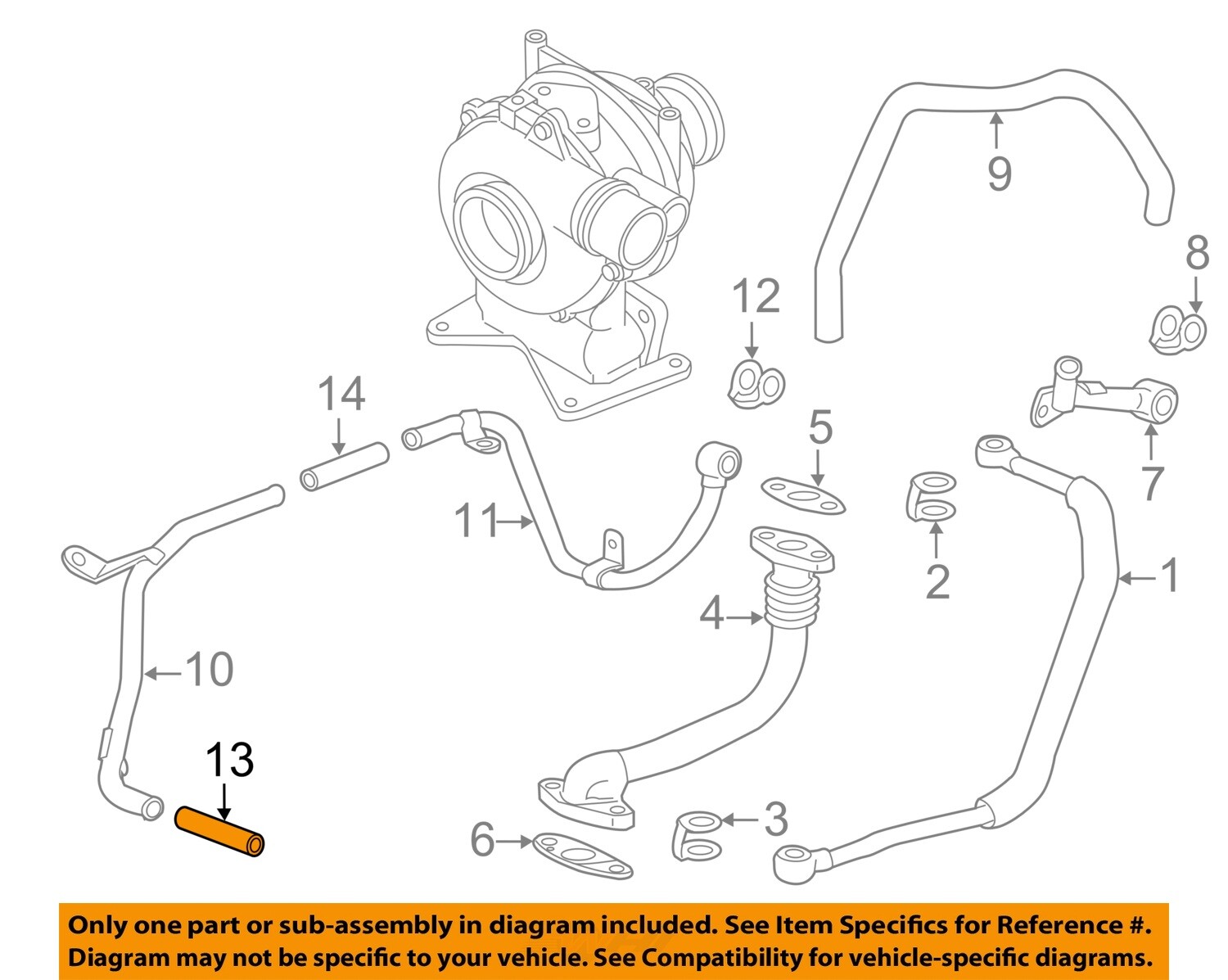GM OEM 10-16 Express 2500 Turbocharger Components-Lwr Return Hose ...