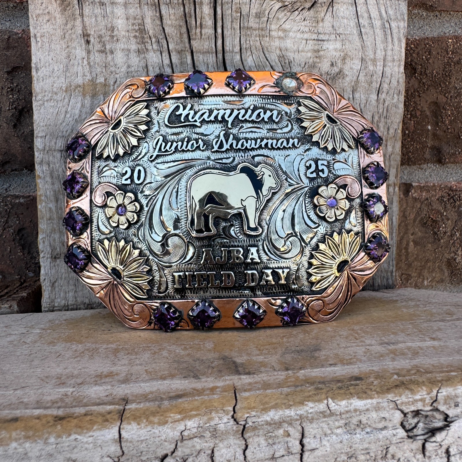 Cowboy Trophy Rodeo Style Belt Buckle with champion junior showman | eBay
