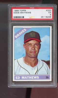 1966 Topps #200 Ed Mathews Eddie Mathews PSA 5 Graded Baseball Card MLB ...