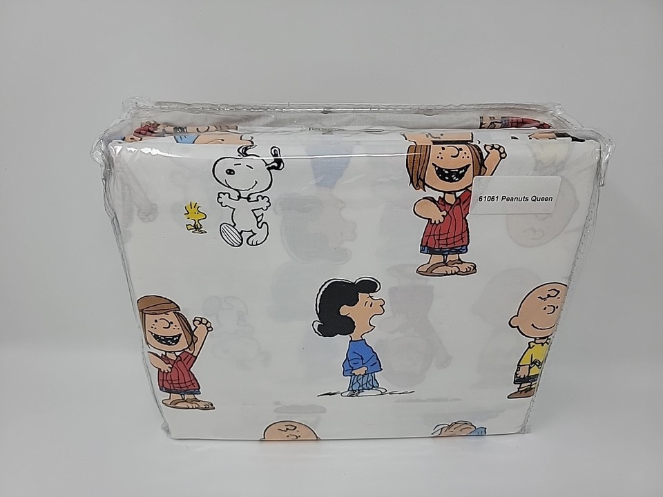 Vermont Country Store Percale Queen Peanuts Sht Set Charlie Brown ...