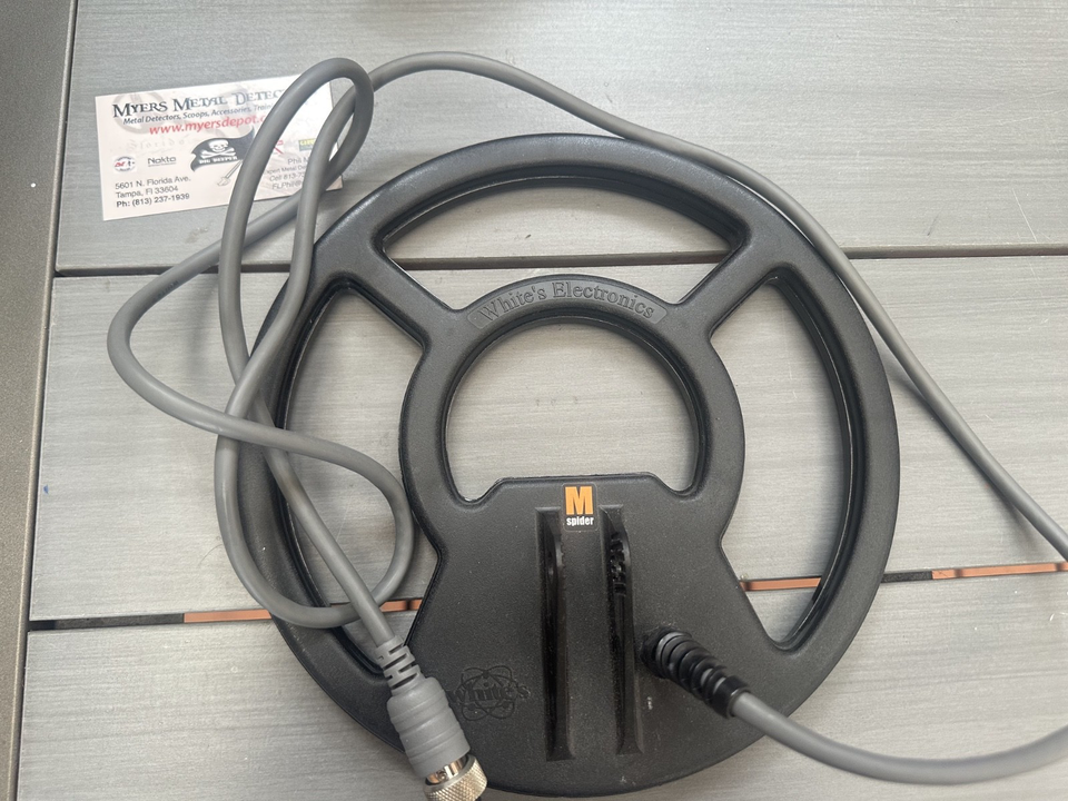 Whites Metal Detectors 9"Spider Eclipse Search Coil & Cover Waterproof ...