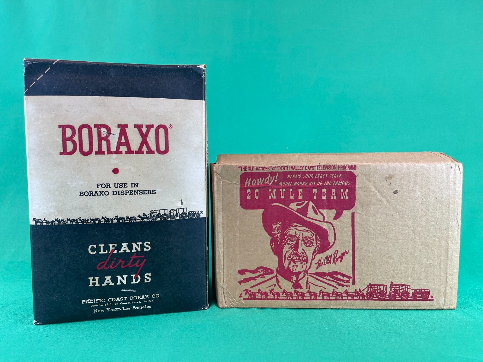 VINTAGE BORAXO 5# Sealed Box Soap PLUS BORAXO 20 Mule Team Sealed Promo ...
