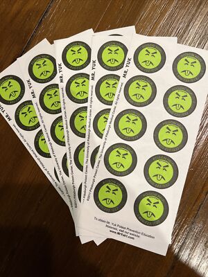 Mr. Yuk Stickers 50 Stickers (5 Sheets) Yuck FREE SHIP! 70’s 80’s 90’s ...