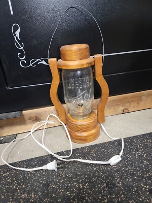 Rustic/Primitive Electric Lantern Vintage Handmade Wooden Mason Jar ...