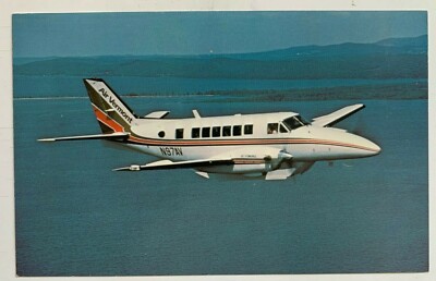Vintage Postcard Air Vermont Airlines Beech C-99 aircraft airplane Mary ...