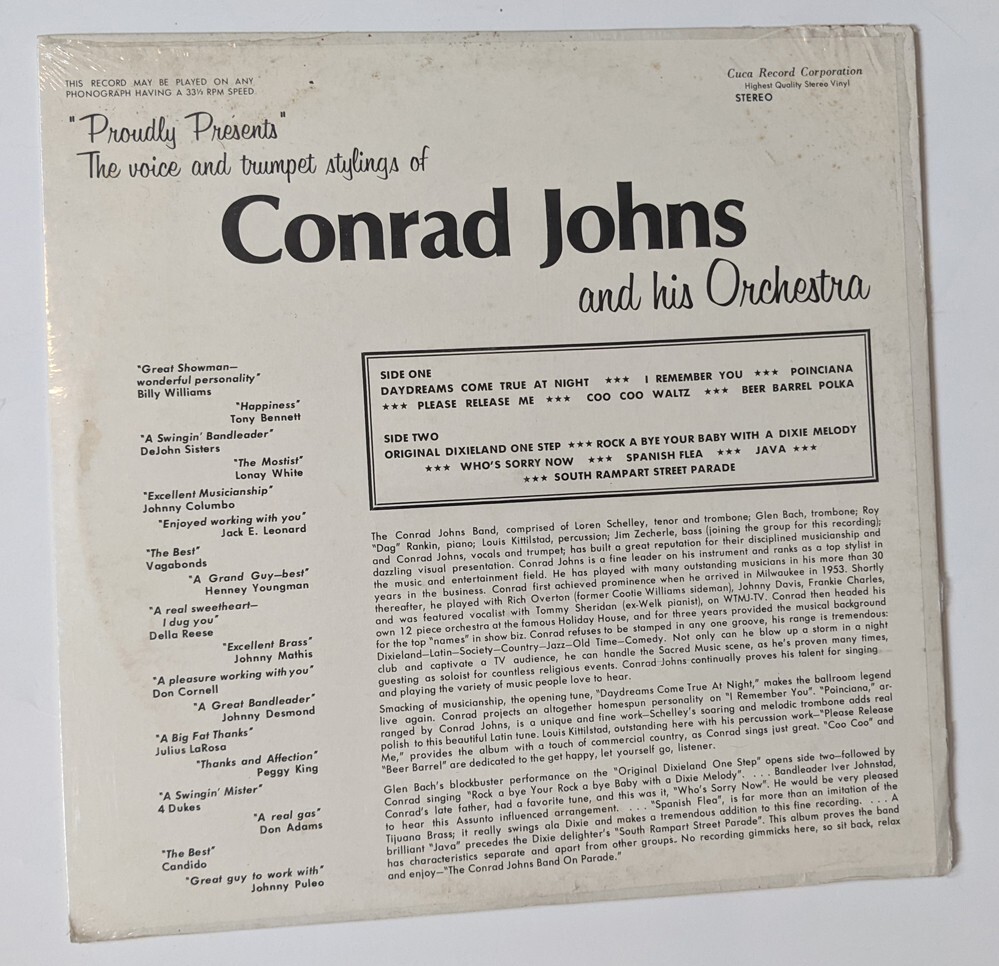 CONRAD JOHNS and his Orchestra LP 1967 Sealed NEW Vinyl Cuca KS-9200 | eBay