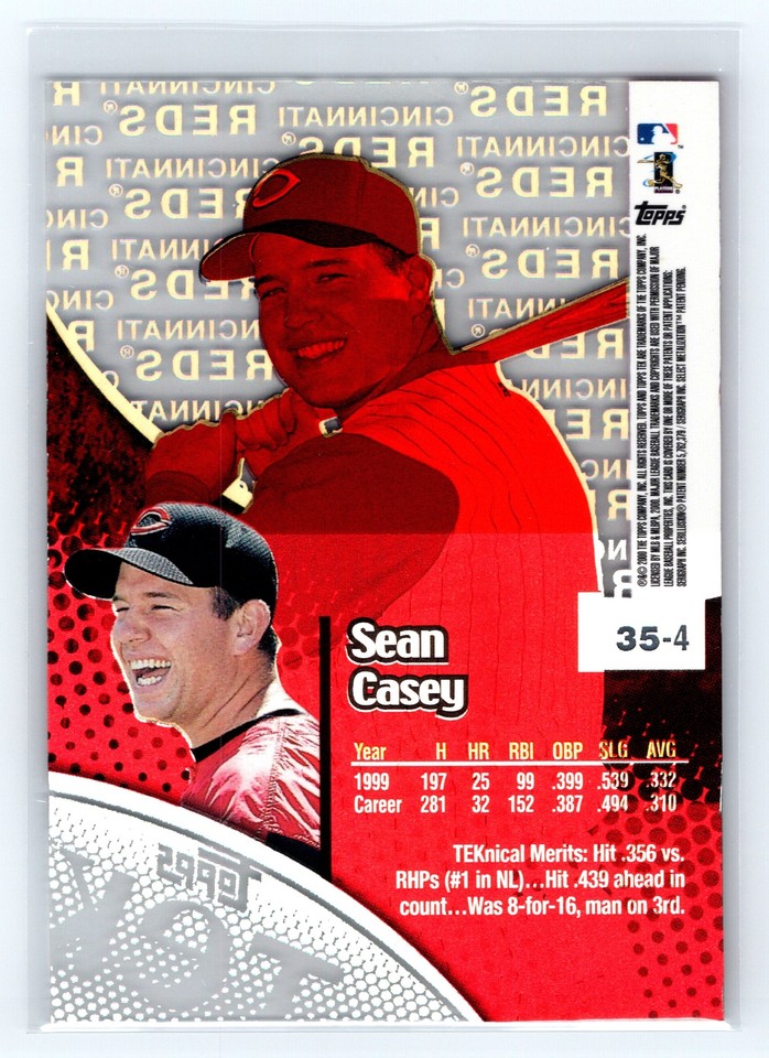 2000 Topps Tek #35-4 Sean Casey Pattern 04 Cincinnati Reds | eBay