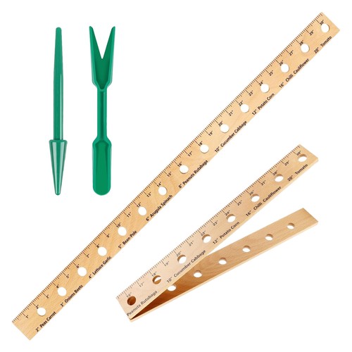 Wooden Plant Ruler Foldable Seed Planting Ruler with Holes Portable | eBay
